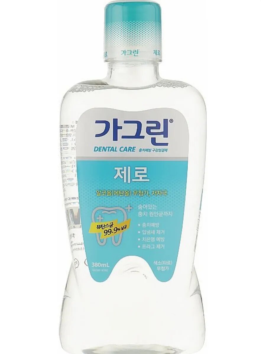 Ополаскиватель Garglin Zero, для полости рта, 380 мл, мята, без спирта