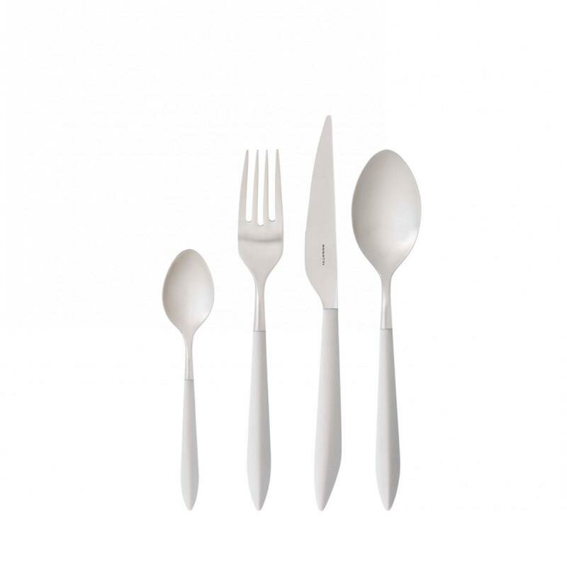 Casa Bugatti Набор столовых приборов 24 пр. на 6 слоновая кость матовая полировка Ares (ASBA-004S50)