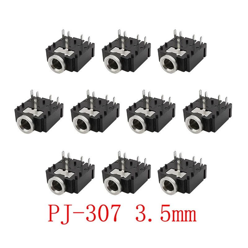 PJ-307 3,5 мм аудиоразъем для наушников (пайка), 10 шт.