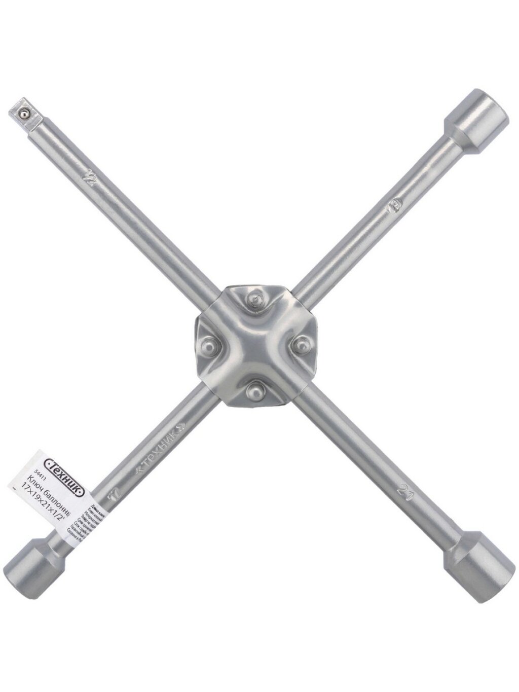 Ключ баллонный крестовой (17, 19, 21 1/2") "АвтоDело" Техник (L=380 мм, усиленный)