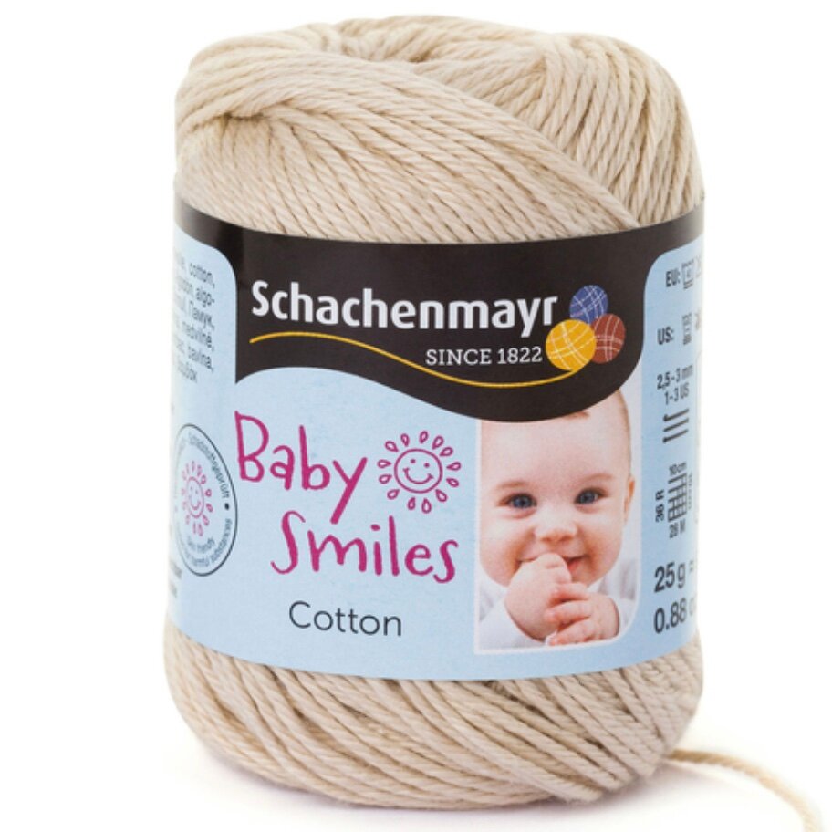 Cotton /Коттон/ пряжа Schachenmayr Baby Smiles, MEZ, 9807350 (01005, *, beige, бежевый)