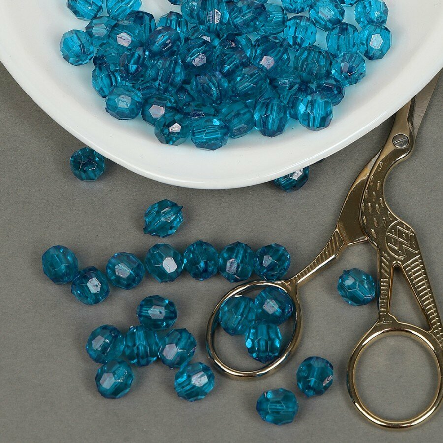 Бусины акриловые MAGIC HOBBY MG.3241-34 цв.34 яр. голубой ?10мм уп.500г