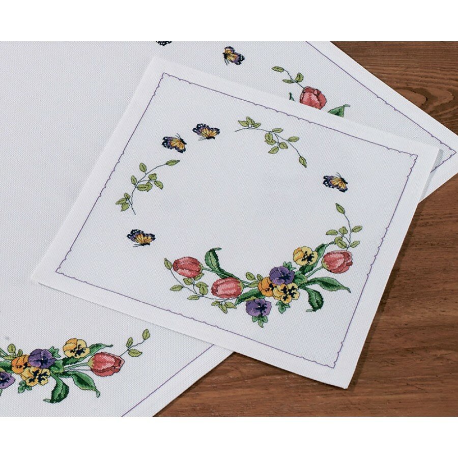 Набор для вышивания салфетки Тюльпан 33 x 33 см PERMIN 10-6902