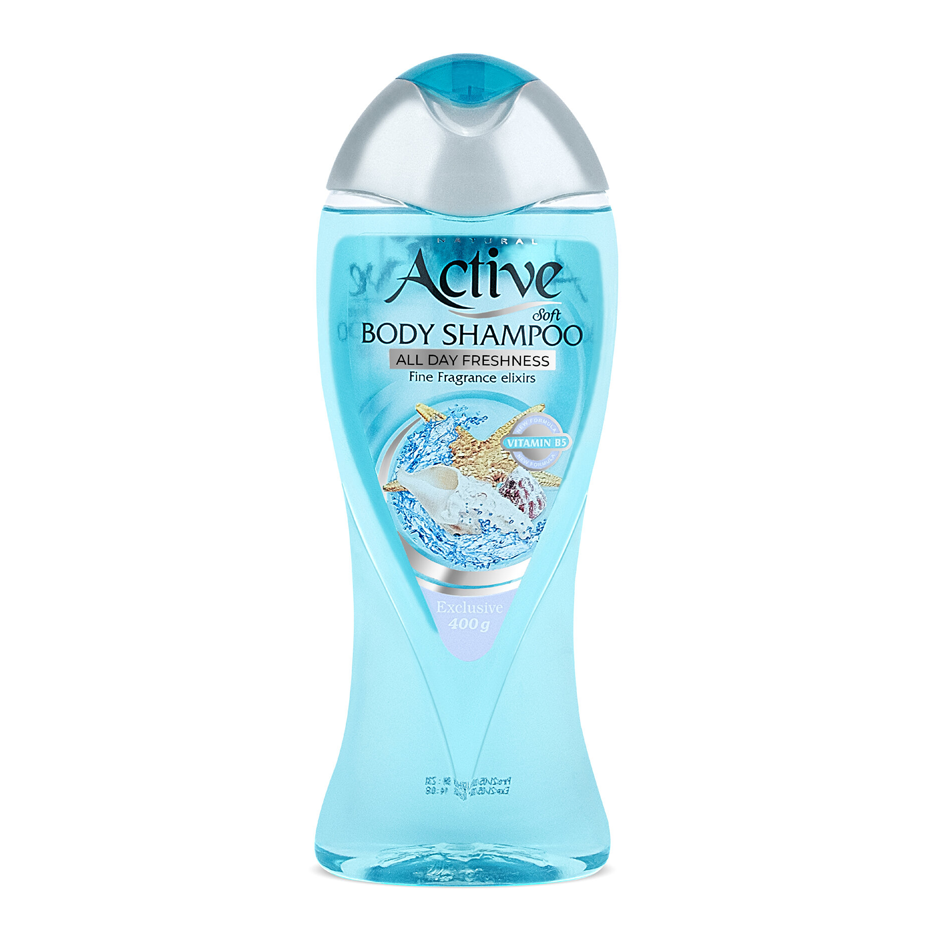 Гель для душа с витамином B5 ACTIVE иран "Морской" NATURAL, 400 мл Blue