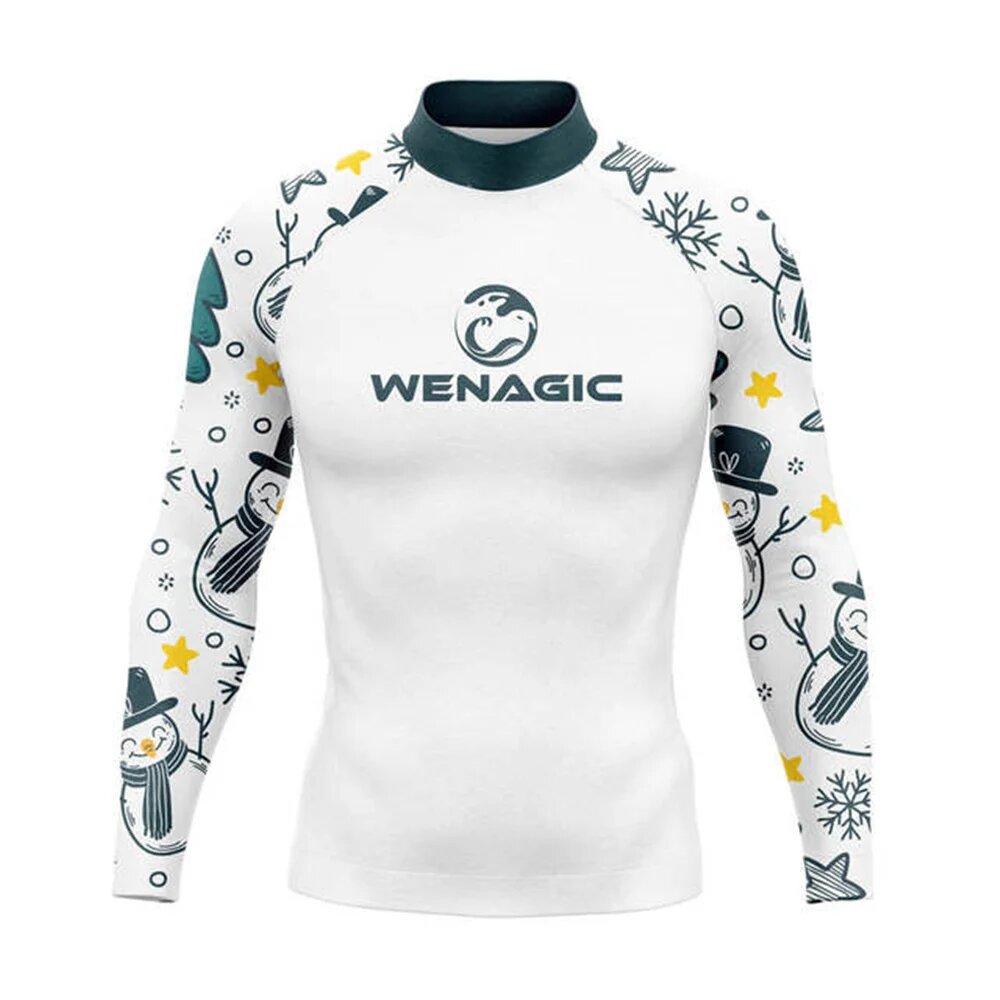 Wenagic Rashguard мужская белая футболка для серфинга 4XL, Color: 8
