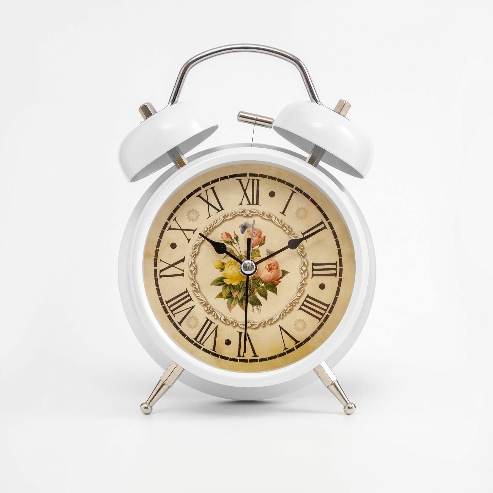 Будильник "Прованс", часы настольные с будильником на батарейка, ретро