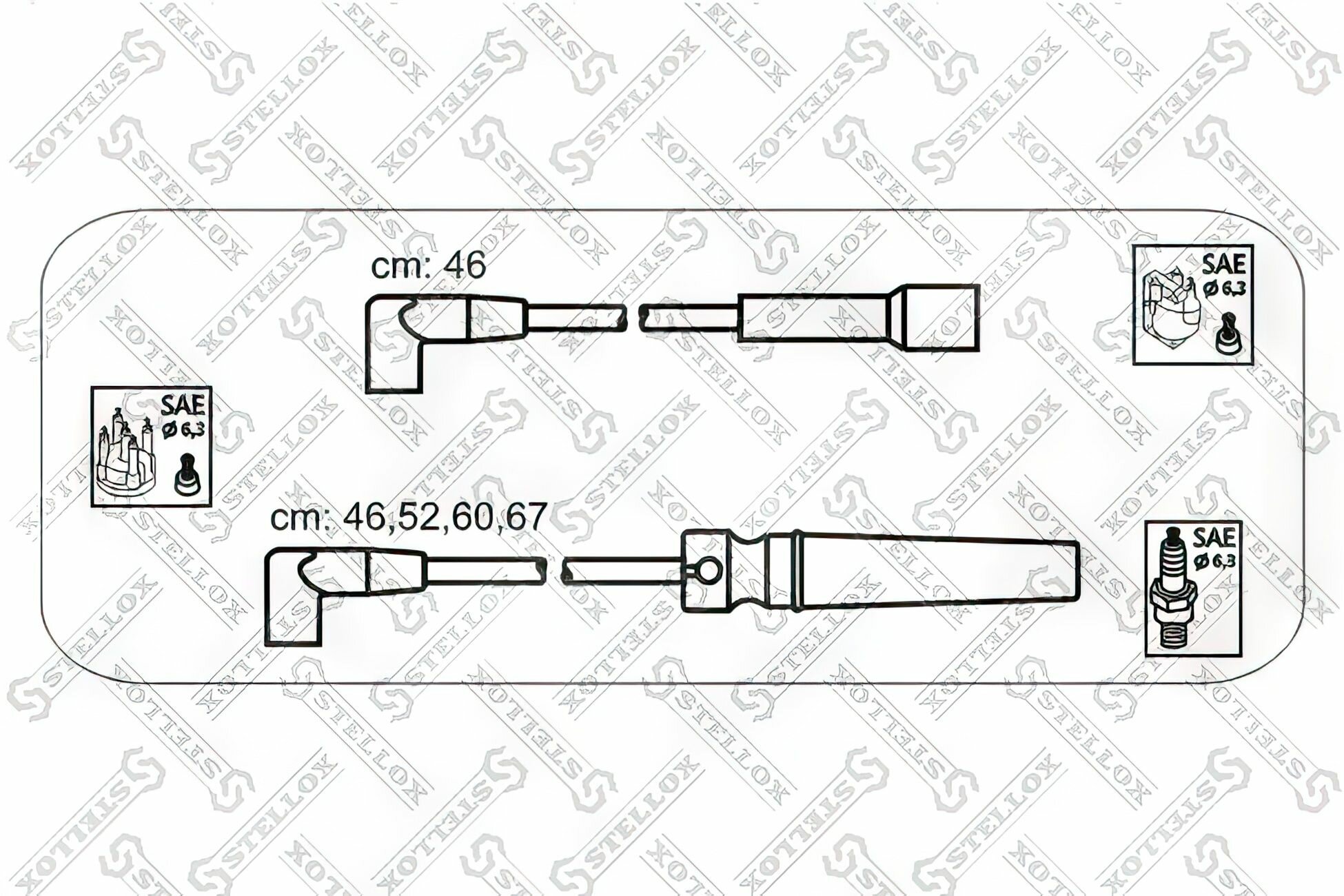 Провода высоковольтные для Дэу Есперо, Нексия 10-30043-SX STELLOX