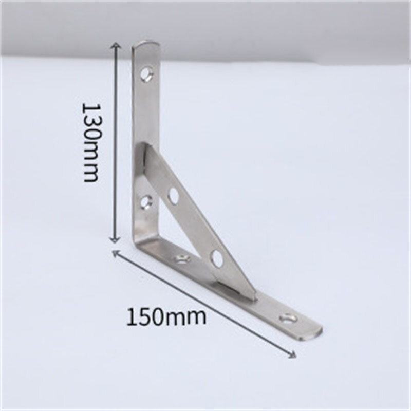 Треугольный кронштейн из нержавеющей стали, утолщенная фиксированная перегородка, настенный съемный прямоугольный, толщина 3 мм, 150 мм, 6 дюймов, с железным расширительным винтом 6x40
