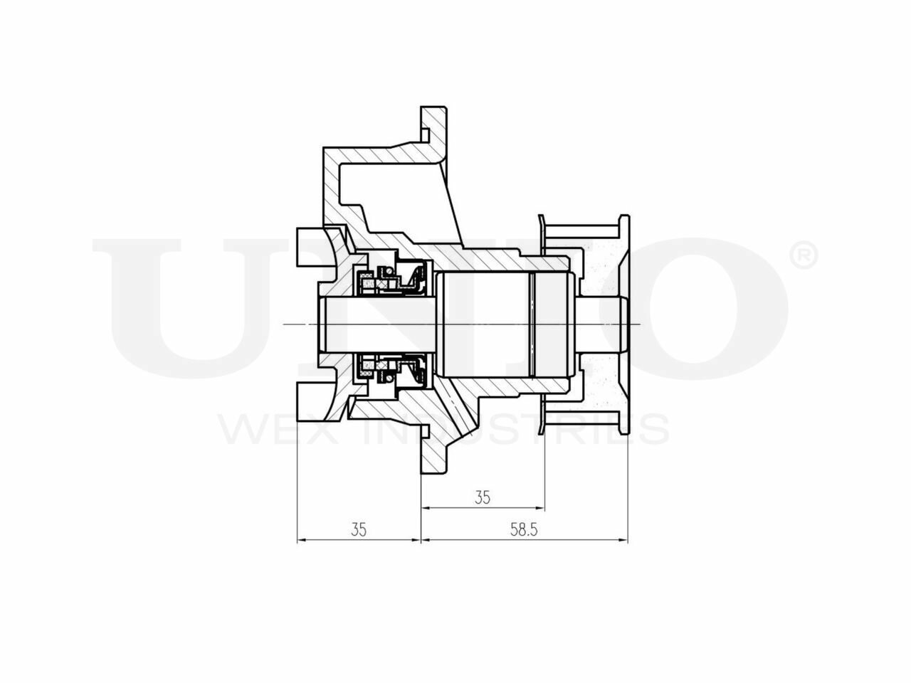 Помпа, водяной насос, для Опель Астра F, G 91-, Корса A, B 82- Дэу Нексия (N100 N150) 94- Opel Astra Corsa Daewoo Nexia 94- артикул WAP-10028 производителя UNIO