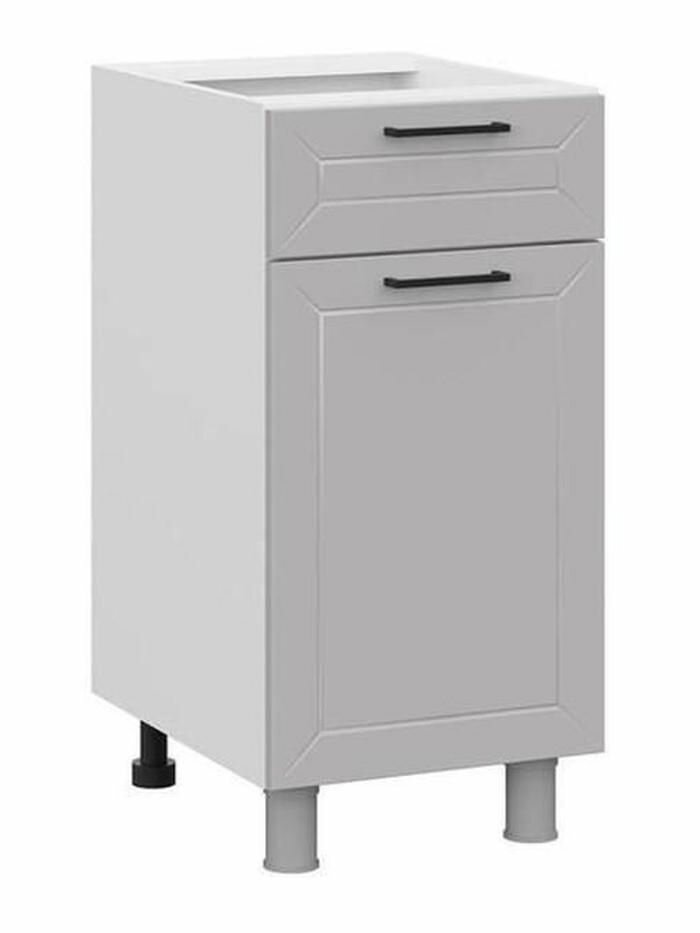 Кухонный модуль напольный, стол Сектор с полками, с ящиками, с доводчиками, 40х50.6х82.4 см, Белый / Нео