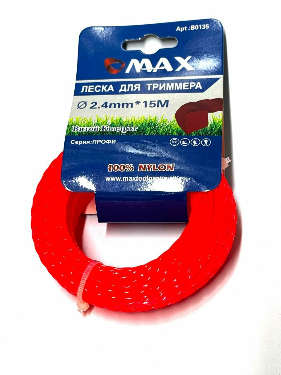 Корд триммерный (леска) MAX 2.4мм * 15м (витой квадрат)