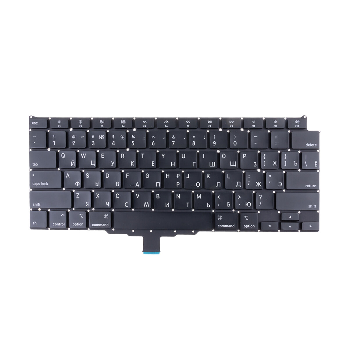Клавиатура для ноутбука MacBook Air 13 (A2179) (прямой Enter RU) <черный>