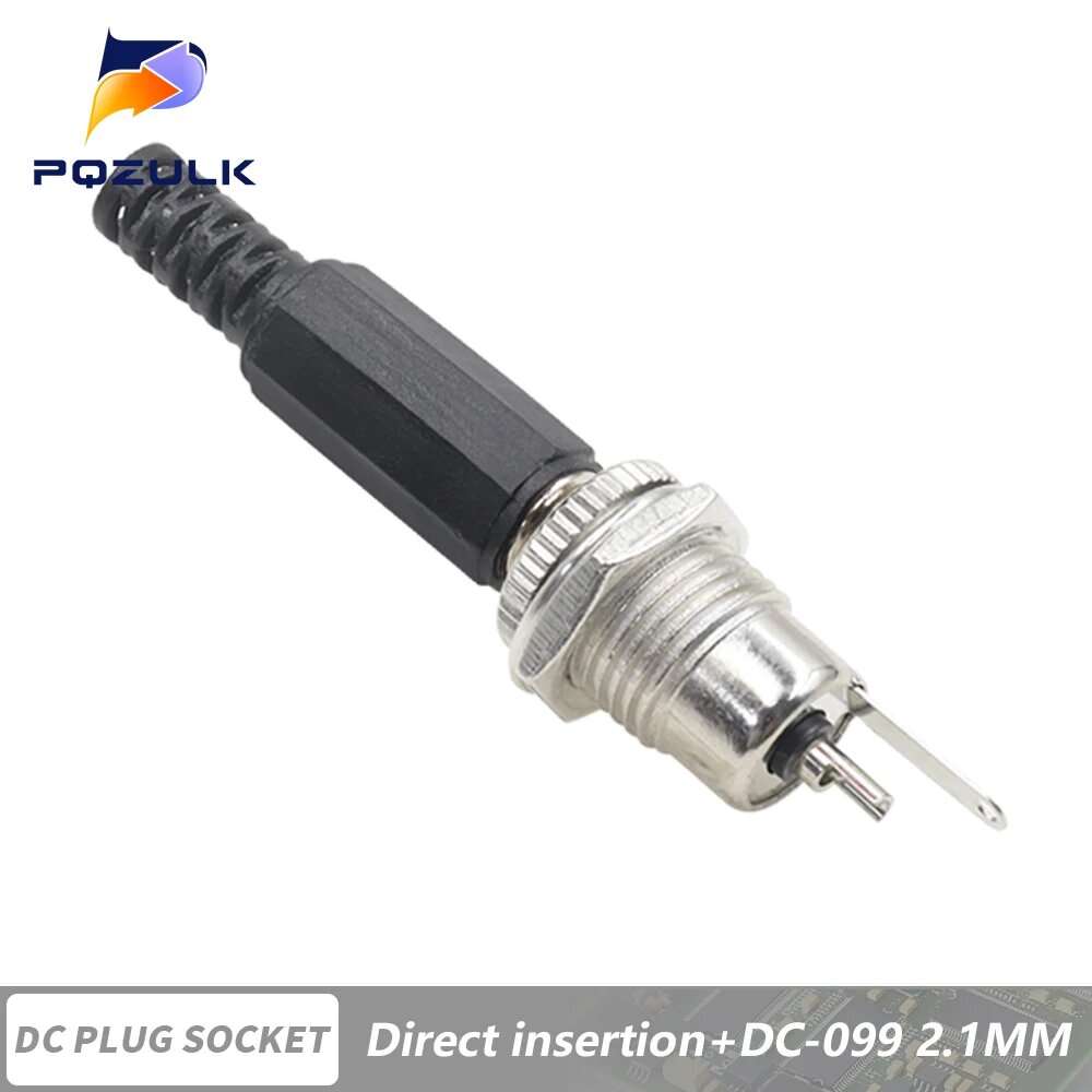 PQZULK DC-099 Разъем питания 2.1 мм, черный, 5 пар