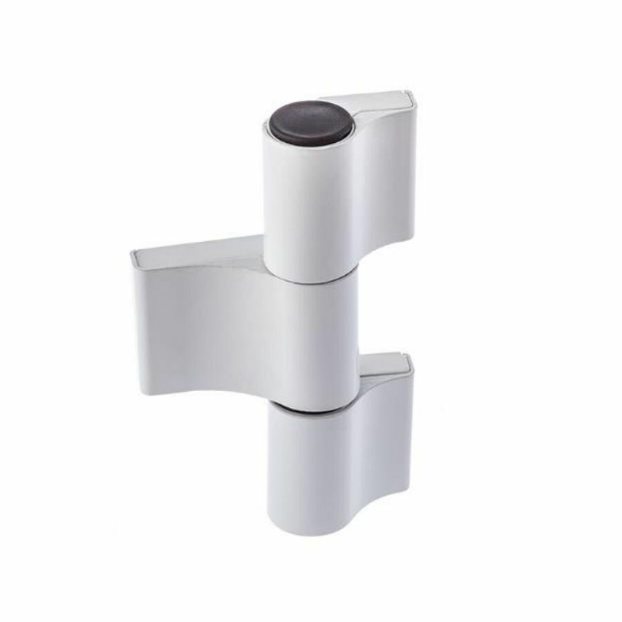 Петля для дверей из алюминия трехсекционная подшипниковая белая на анкерах