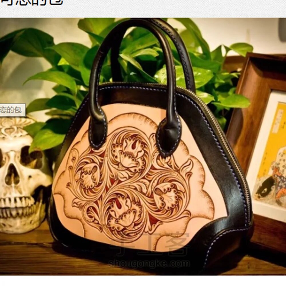 Шаблон кожаной сумки Terruncara 24x22x12 см