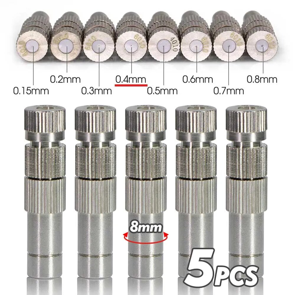 Распылители для сада MUCIAKIE 8 мм, 0.4mm-5pcs