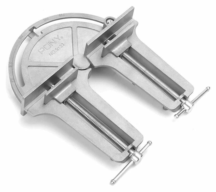 Струбцина Pony Jorgensen / Пони Йоргенсен быстрозажимная, угловая, алюминиевая, серая, 80мм / инструменты