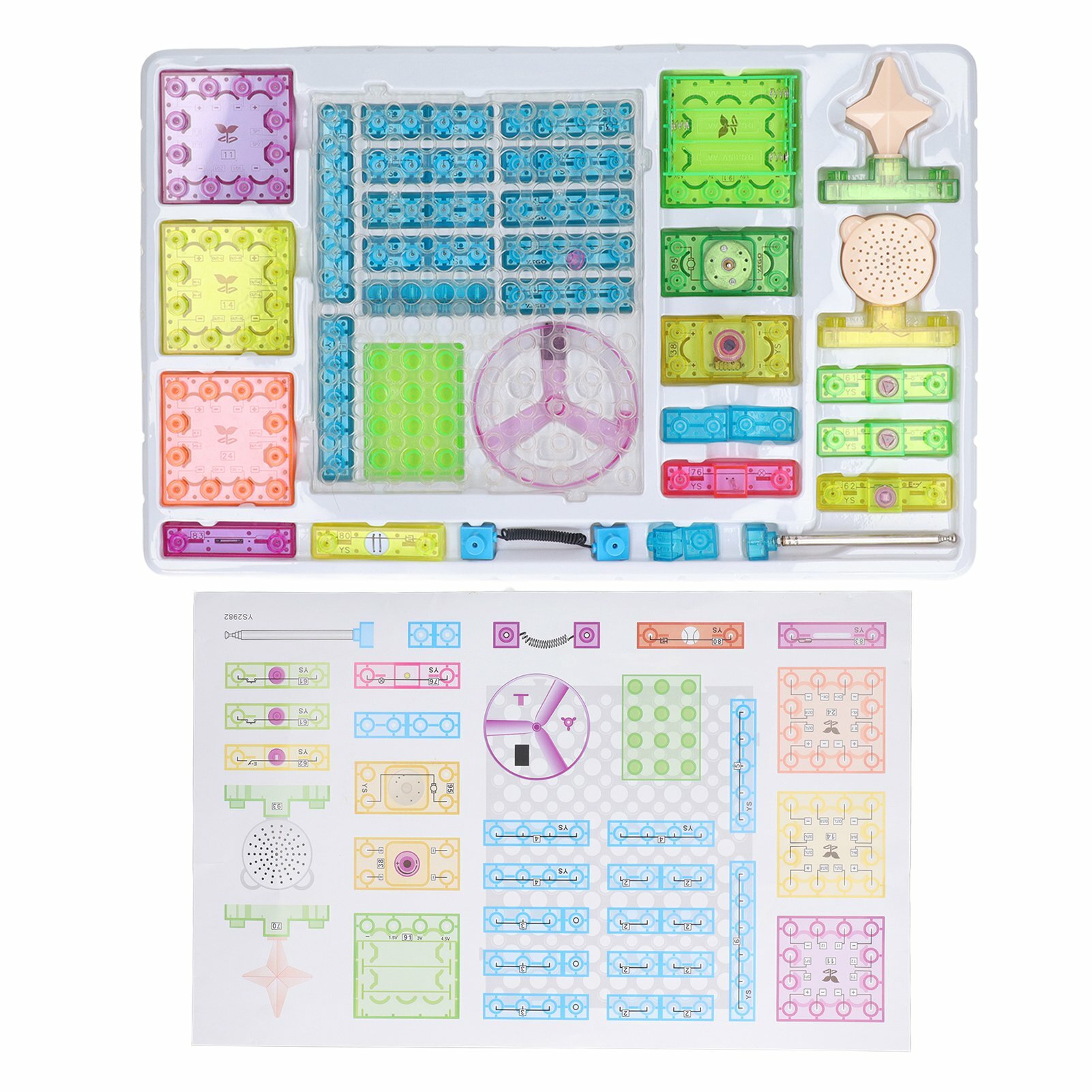 Набор для сборки электрических цепей, конструктор, игрушечный набор для экспериментов с электричеством для детей.