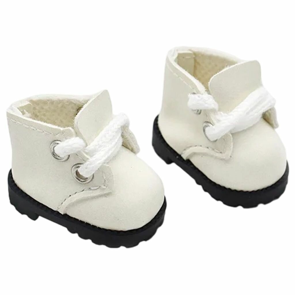 Кукольная обувь, совместимая с куклами ростом 17 см, модные сапоги на шнуровке для переодевания-белый