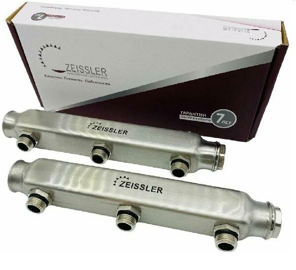 TIM Коллектор из нержавеющей с межосевым расстоянием выходов 100 мм 1*1/2 (3 выхода) ZSc.404.060403S