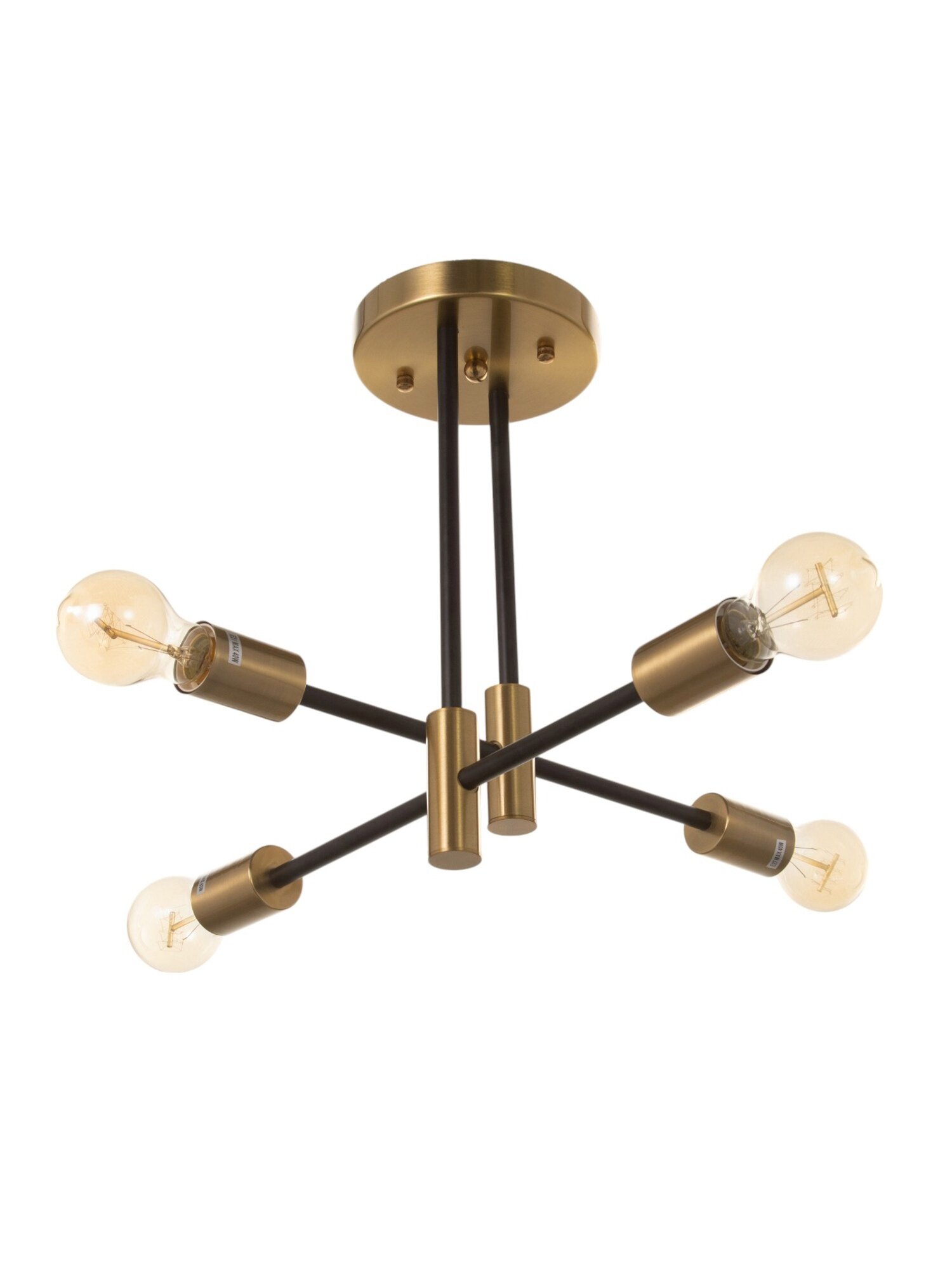 Люстра BayerLux "Лора", E27, 4 лампы, мощность 40 Вт, IP20, латунь