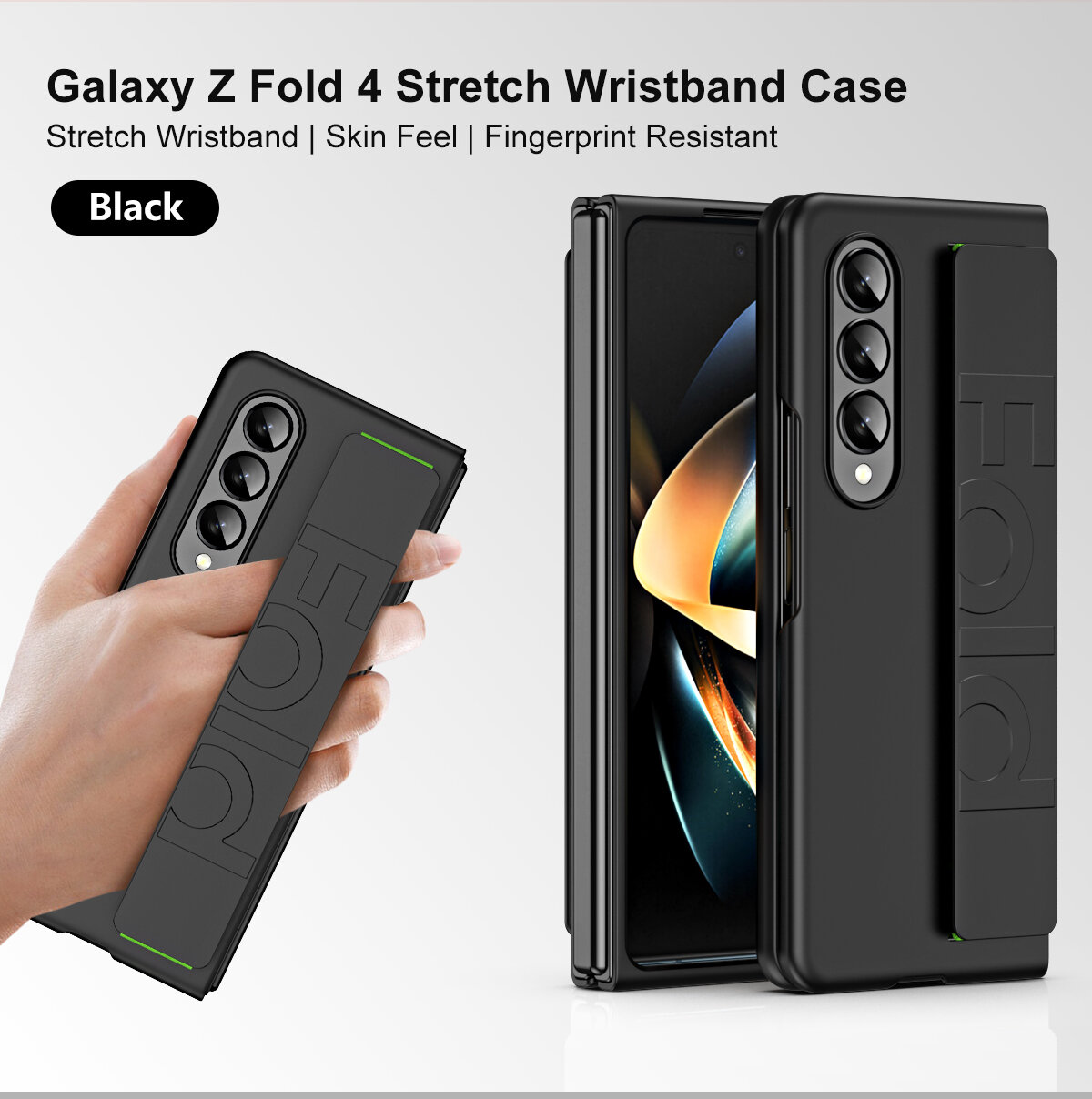 Подходит для Samsung Galaxy Z Fold4 / самсунг Z Fold 4 Чехол для смартфона, с защитой камеры и противоударным, Z Fold4, подставка, soft touch,360° Полная защита, резина, пластик, защита камеры