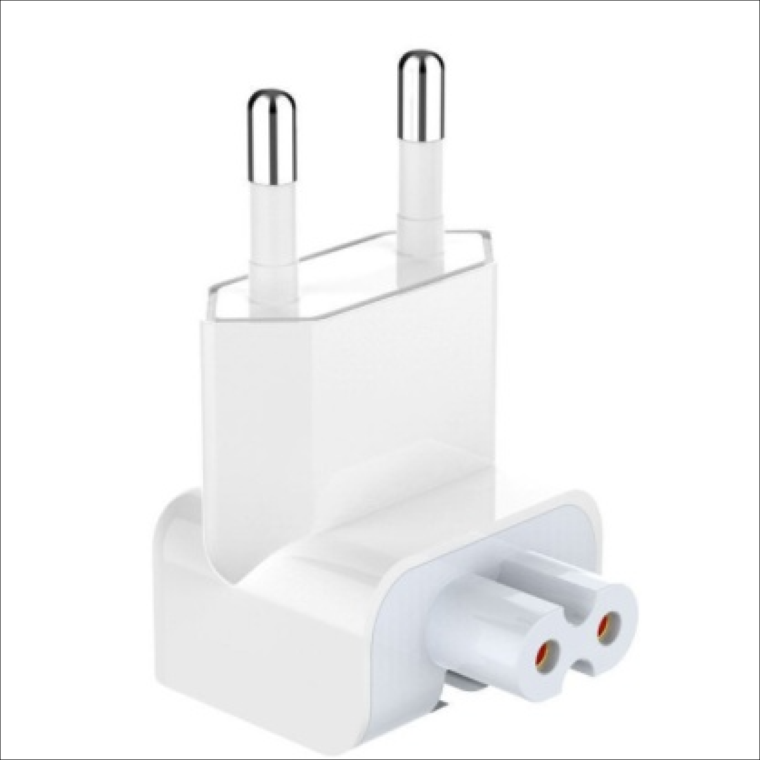 Адаптер-переходник Europlug (Евровилка) для блоков питания Apple MacBook/iPad/iPhone, белый
