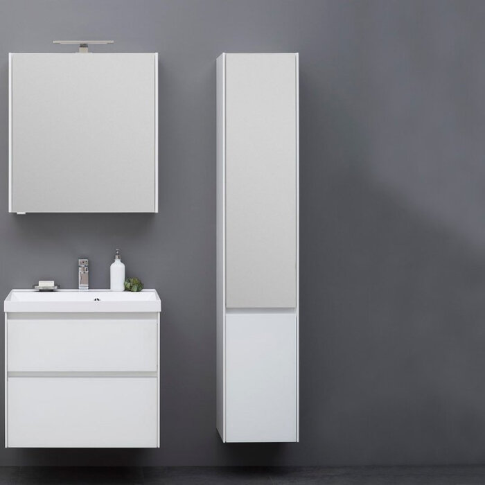 Шкаф-пенал для ванной с зеркалом Aquanet Гласс 35