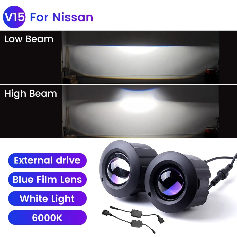 2 шт. 2,0-дюймовые линзы проектора, би светодиодные противотуманные фары, противотуманные фары для Toyota Kia Nissan Buick Chevrolet Mazda Mitsubishi Honda For Nissan