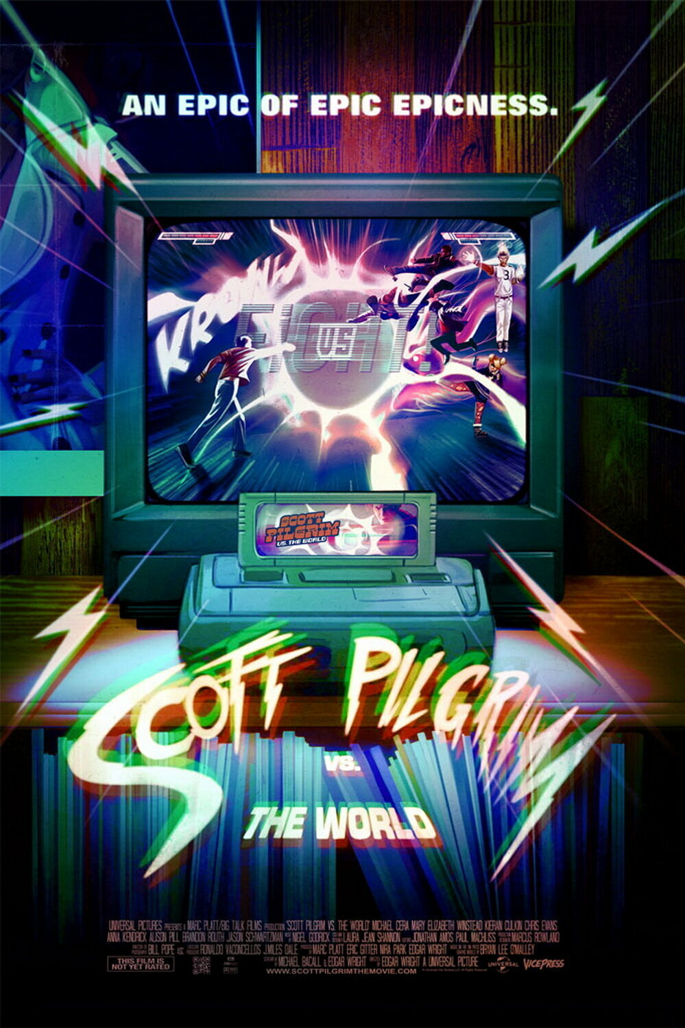 Плакат, постер «Скотт Пилигрим против всех» *Scott Pilgrim vs. the World***Год 2010** на холсте, размер 30х42см