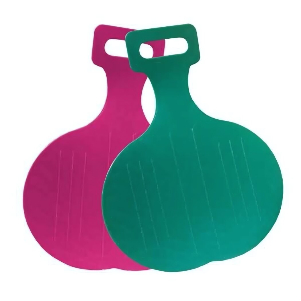 Ледянка пластиковая круглая d=30см с удлинённой ручкой, разноцветный принт