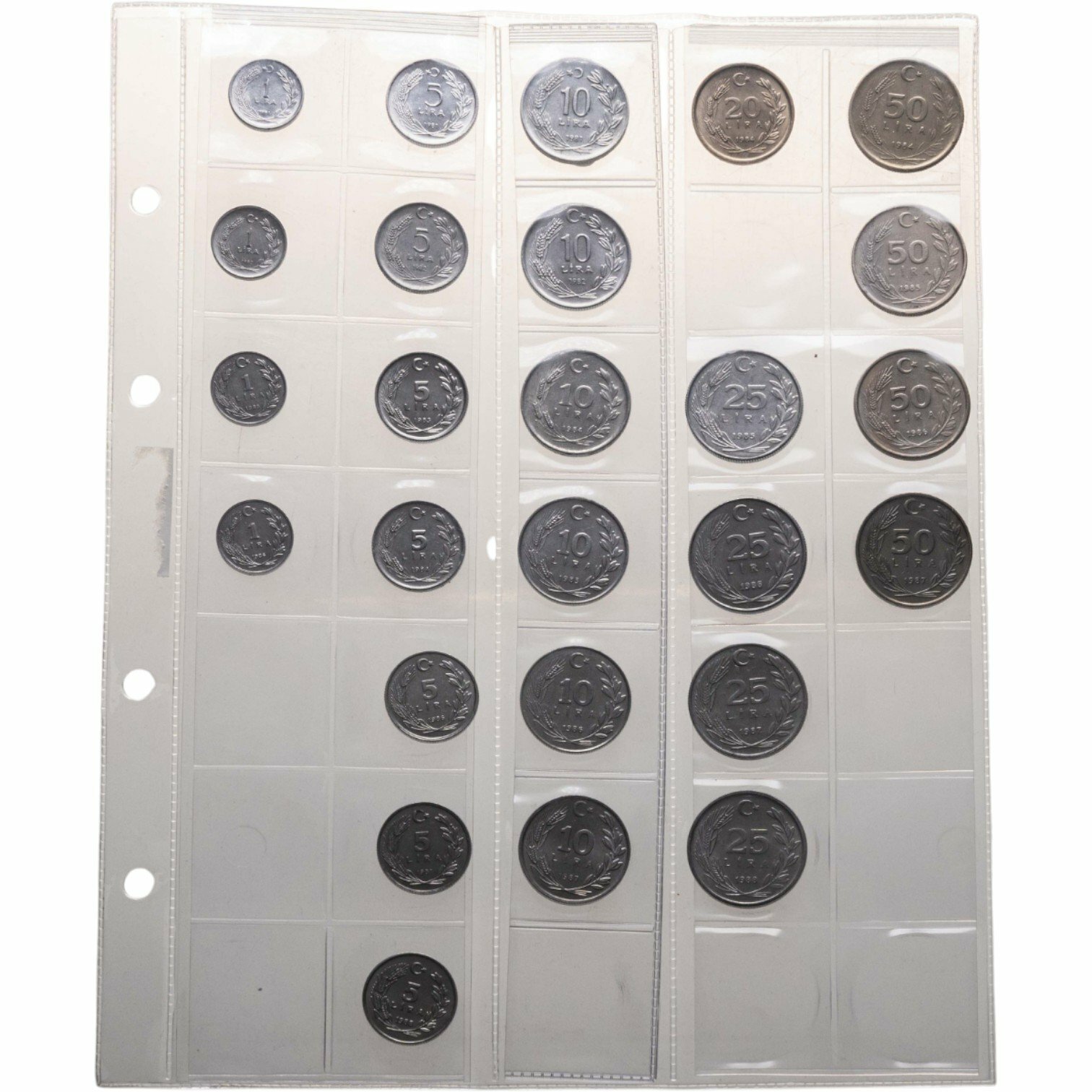 Турция - набор монет для обращения 1981-2024 (193 штуки)