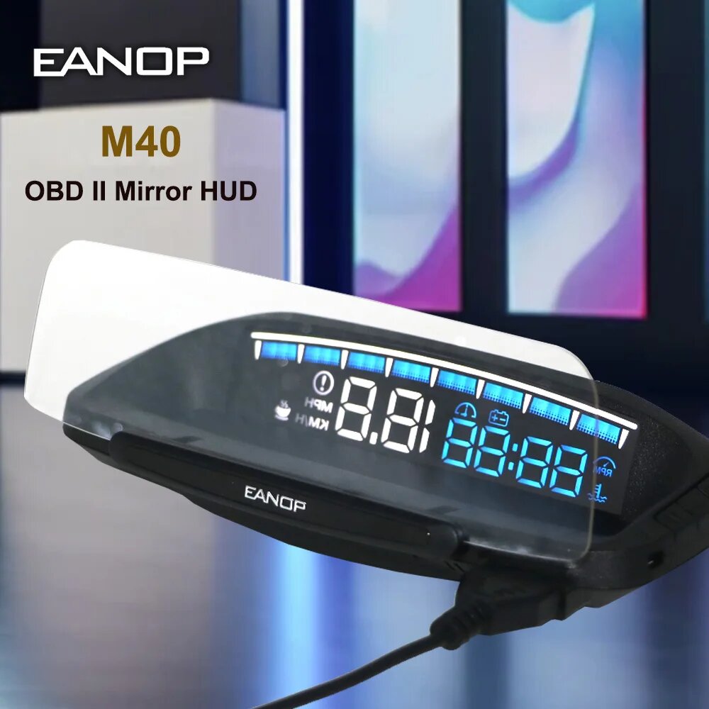 Автопроектор на лобовое стекло M40 Blue, OBD2 HUD