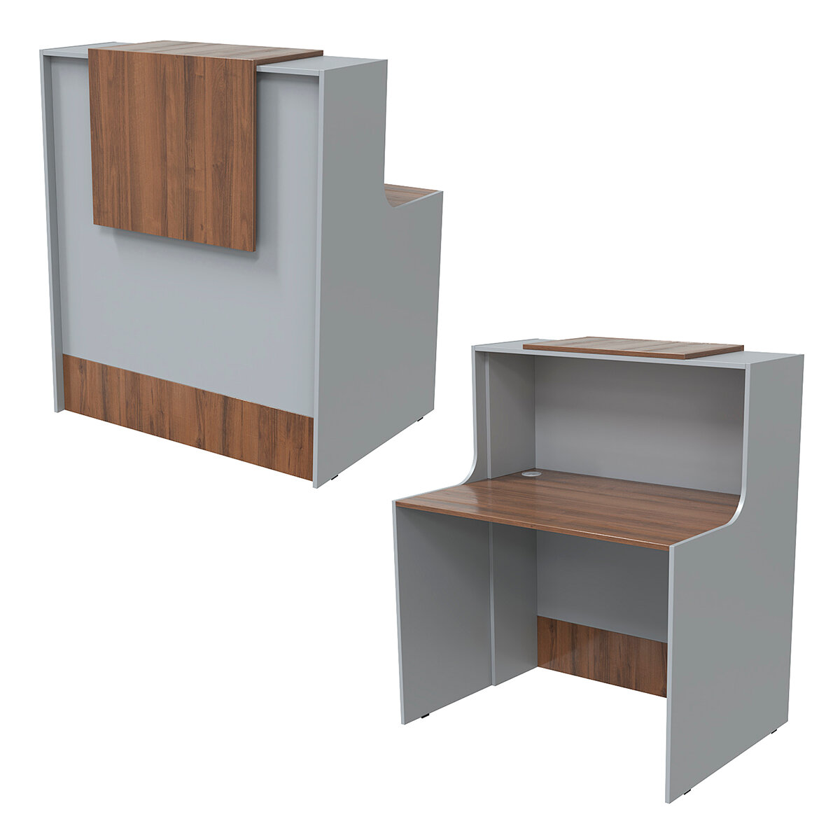 Ресепшн "стайл" №2, Серый + Орех. Производитель товара - компания Westcom.