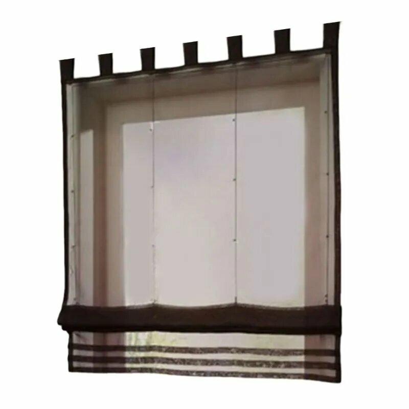 IKEA Тюль 100x155 см крепление Завязки, шоколадный