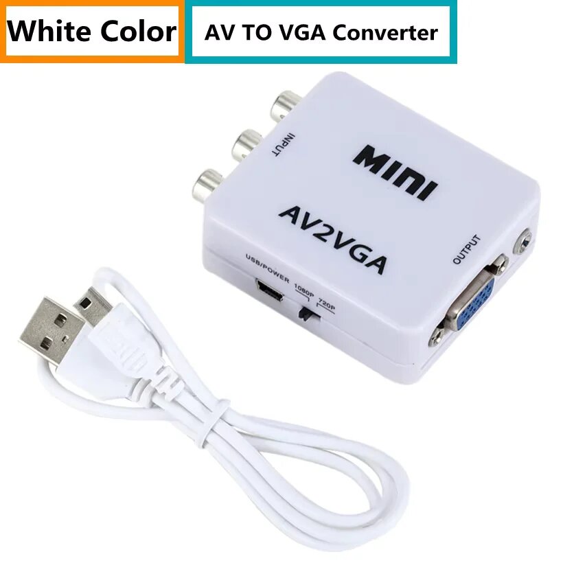 RCA в VGA адаптер 1080P AV2VGA