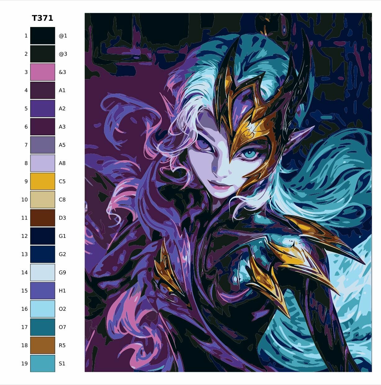 Картина по номерам Т371 "Mobile Legends: Обсидия" 40Х50