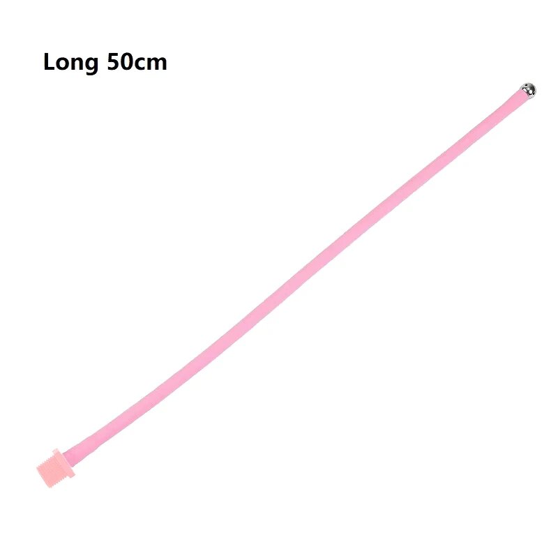 Розовый душ, силиконовый шприц для клизмы, маленький длинный анальный душ, чистящая головка, 50CM