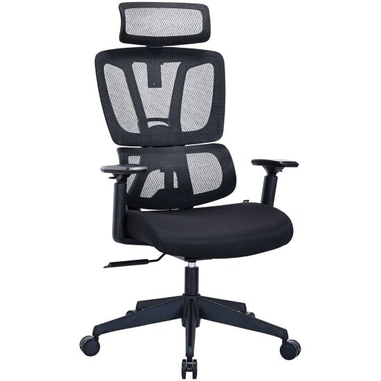 Кресло Brabix PREMIUM "Veyron ER-703", адаптивный механизм, регулируемый подголовник, сетка/ткань, черное, 532966