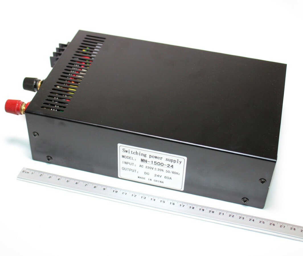 24V, 1500W, 62.5A IP20 N-1500-24 PTA1500-24, Модуль питания сетевой (блок питания с винтами), 283x162x72мм, Icled