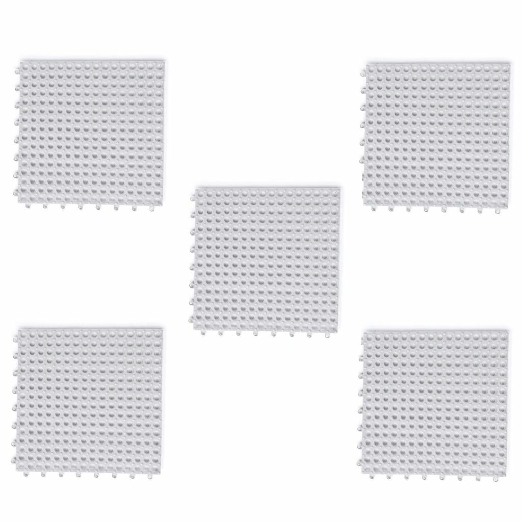 Ковер, ПВХ коврик для дома, перфорированный, модульный, водоотводящий, противоударный, серый - 5 шт.