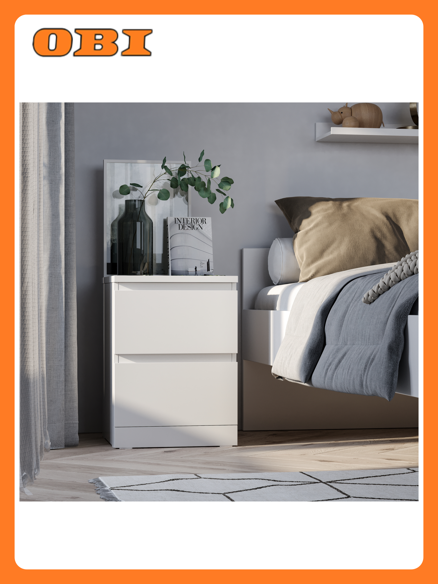 Тумба прикроватная Шведский Стандарт Варма 2 40х54х40 см, белый