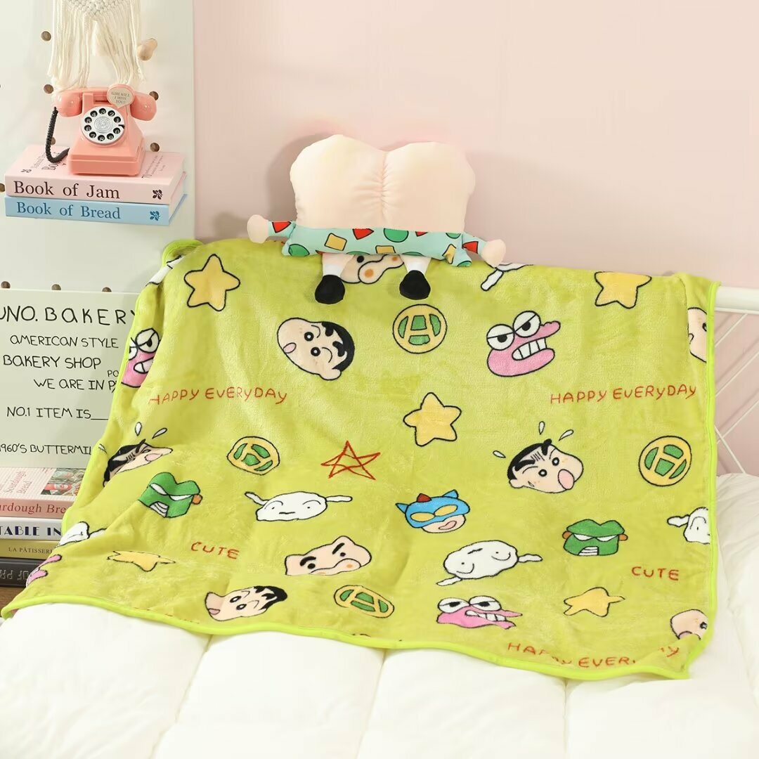 Плед с мультяшными персонажами, плед для сна, утепленный плед, плед для кондиционера, портативный дорожный плед, автомобильный плед, подушка для спины, подушка для поддержки шеи.