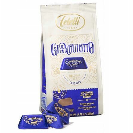 Конфеты FELETTI шоколадные Gianduiotti Classico с фундуком в молочном шоколаде 150г