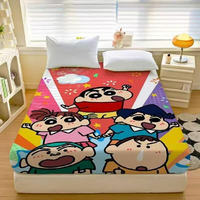 Простыня с изображением Шин-чана для детей, милый мультяшный дизайн, приятная для кожи и мягкая, одинарный чехол для матраса Simmons, двойной защитный чехол для кровати.