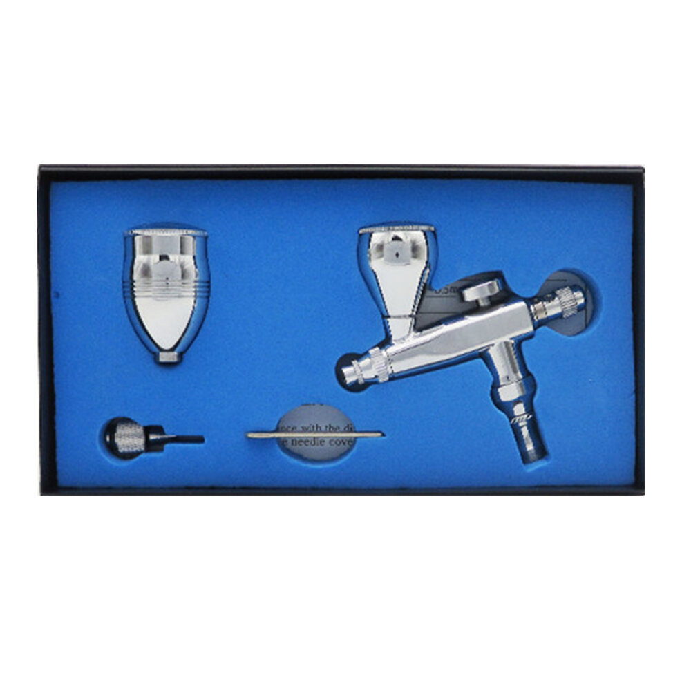 Набор Аэрограф: 5cc и 13cc Чашки, 0.3 мм Сопло, 115x85 мм - Гравитационный Аэрограф для Точного Распыления, Простой в Освоении Инструмент для Моделирования и Декора - Комплект для Начинающих и Творческих Проектов