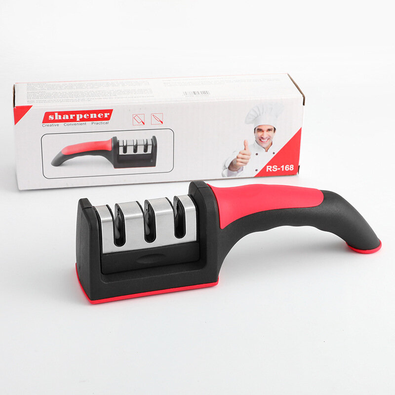 Трансграничная точилка для ножей для домашнего использования, быстрая точилка для кухонных ножей, 3-ступенчатый точильный стержень, 4-ступенчатая универсальная точилка для ножниц, точильный камень.