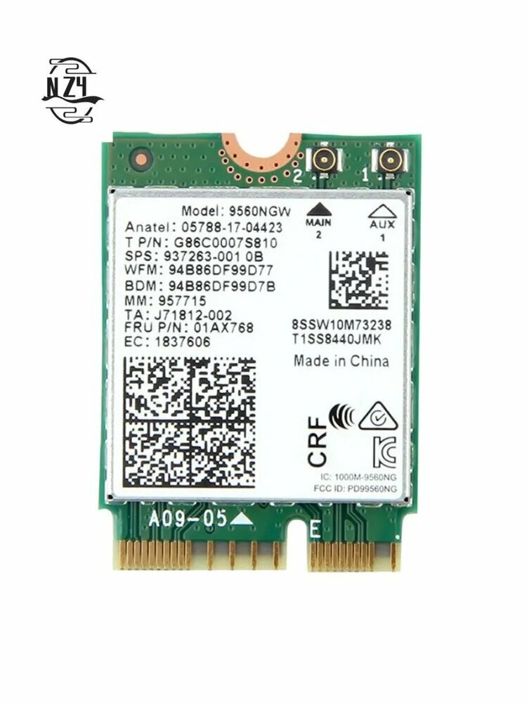 (F C T W) 1 Шт. 9560NGW WiFi Card Беспроводной Адаптер 5G Bluetooth 5.0 802.11Ac M.2 CNVI