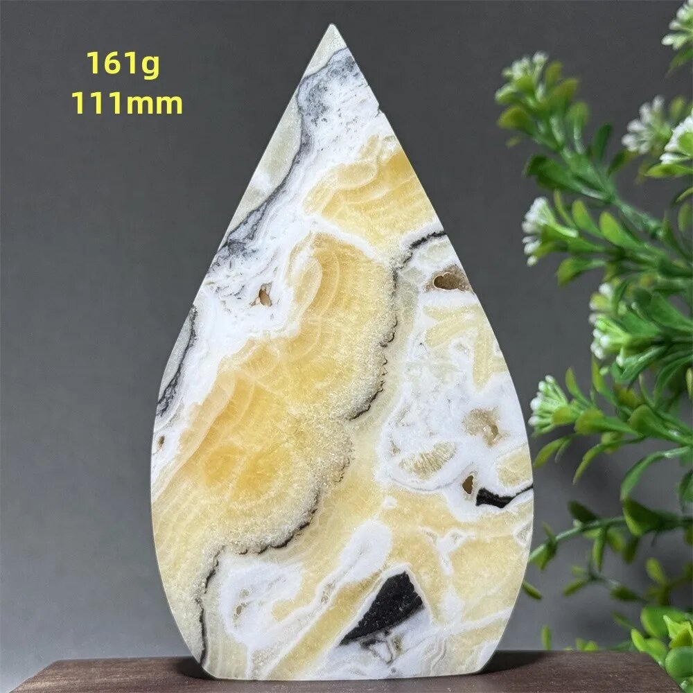 Натуральный полосатый кальцит "Пламя факела" 18 161g 111mm