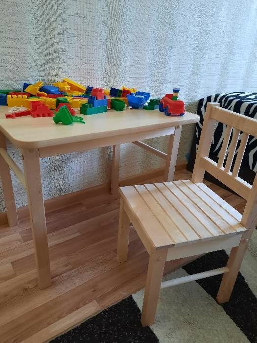Стол и стул комплект мебели детской набор Икея дубль